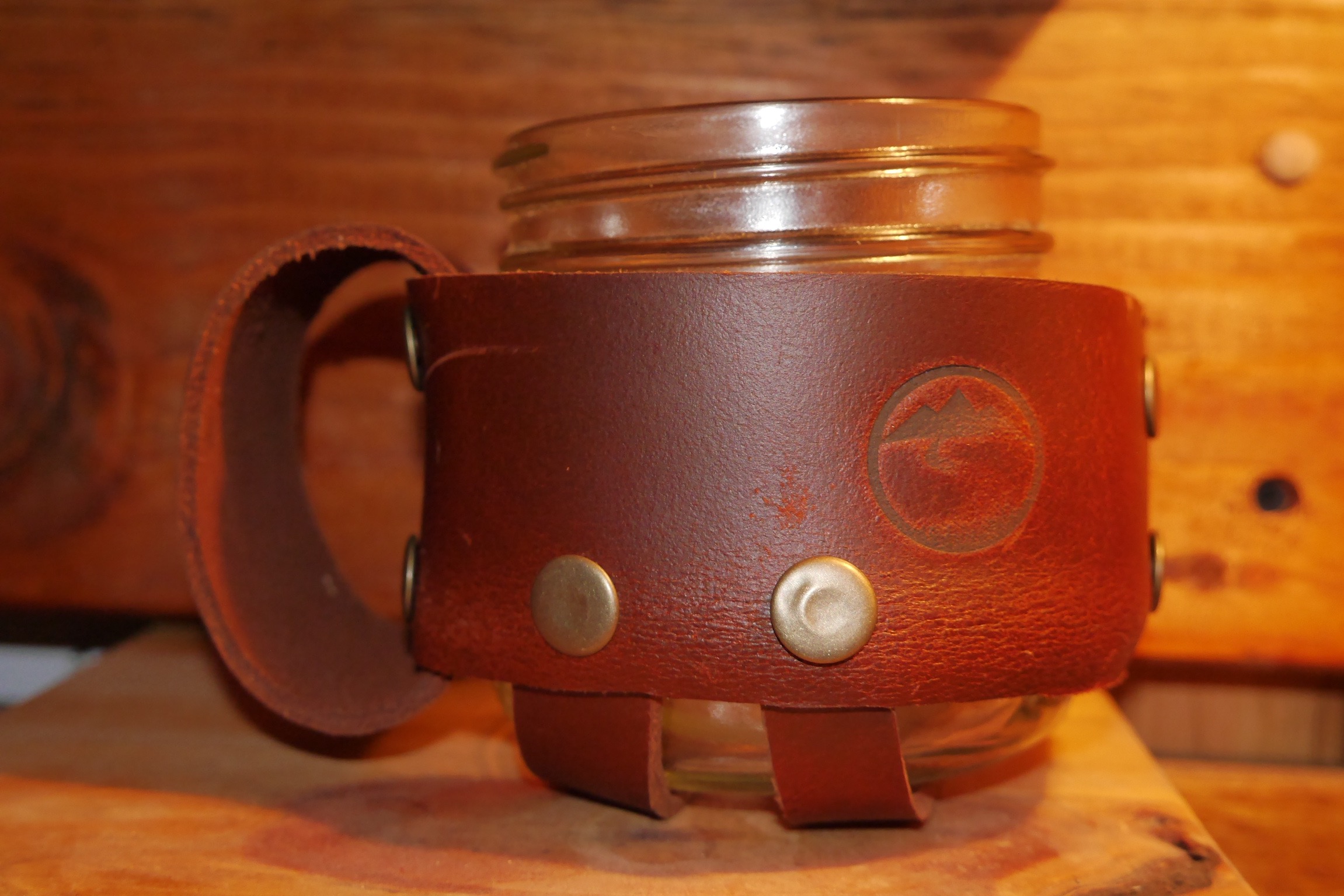 Handmade Outpost leather / Mason jar coffee mugs in the works ...